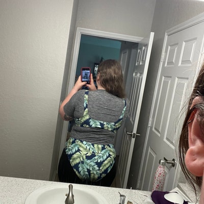 His and Hers Couples Swimsuits Black and White Stripe String Bikini Set ...