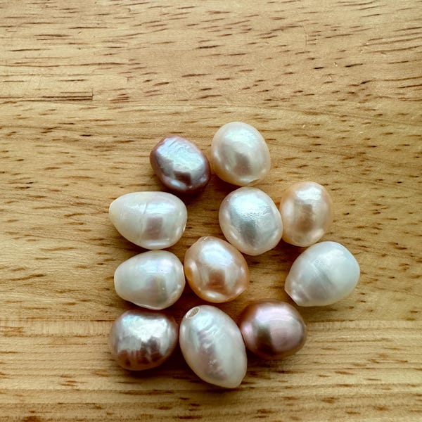 11-12mm A-AA Large Round Freshwater Pearls off Round Potato Pearl Ivory ...