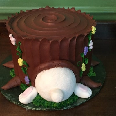 Easter Bunny Butt Digging, Bunny Cake Decorations, Digging Cake Topper Fondant, Edible Handmade ...