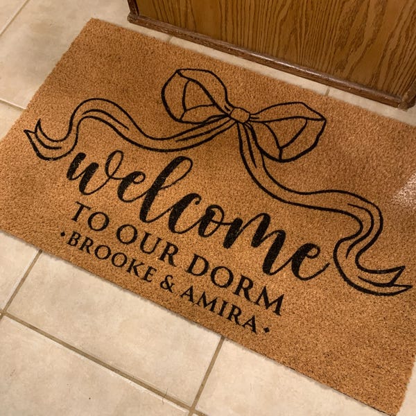 Custom Dorm Decor | Dorm Doormat | Welcome to Our Dorm | Custom Door ...