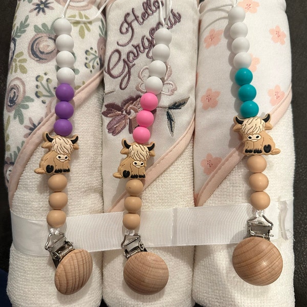 Personalized Pacifier Clip for Baby Boy and Girl, Boho Paci Clip - Etsy