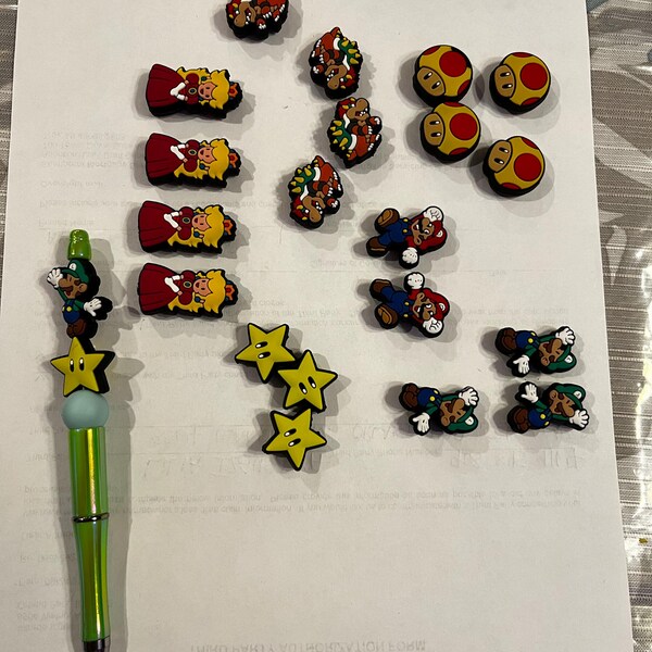 Beaded Fidget Pen or Pencil rainbow Silicone Beads Sensory Stress ...