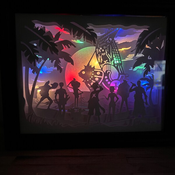One Piece - Paper Cut Light Box Template Files, Shadow Box, 3D Papercut ...