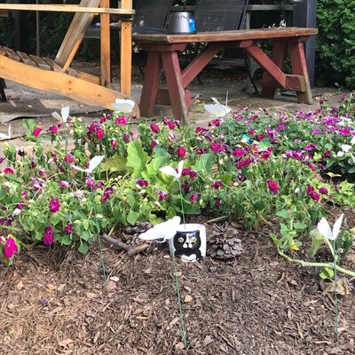 12 Cabbage Moth Decoy, White Butterfly on Stake, Cabbage Moth Decoys - Etsy