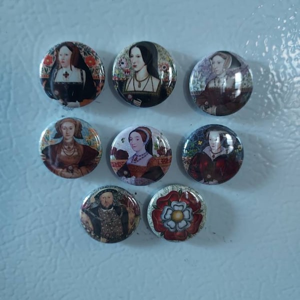The Tudors King Henry VIII and His Six Wives Set of 8 Pins or Magnets ...