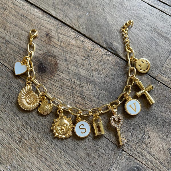 Charm Bracelet, Personalized Charm Bracelet for Women, Design Your Own ...