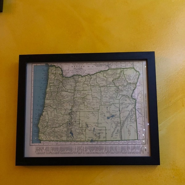 1942 Vintage OREGON Map Antique Map of Oregon State Map Gallery Wall ...