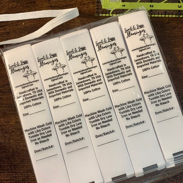 White Satin USA Tracking Label - Custom Tracking Label - CPSIA/CPSC ...