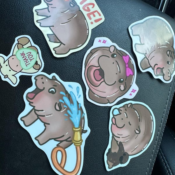 Moo Deng Sticker Pack | Cute Moo Deng Stickers - Etsy