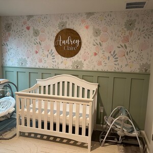 Nursery Name Sign, Above Crib Sign, Round Name Sign, Custom Name Sign ...