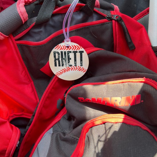 Baseball Bat Bag Name Tag | Personalized Sports Bag Tag | Custom ...