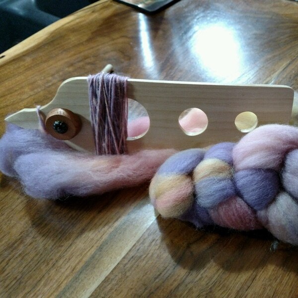 Mayan Spindle Kit With Wool Fiber and Hand Painted Pouch Bag - Etsy