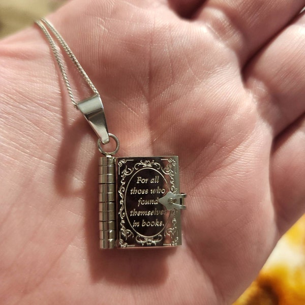 Book Lovers Locket Necklace, Stainless Steel Bookish Jewelry - Etsy