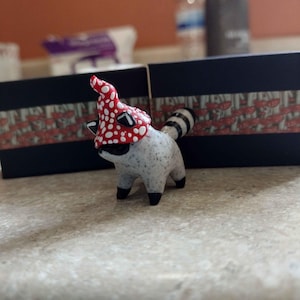 Made to Order Standing Raccoon Totem, Clay Raccoon Figure, Handmade ...