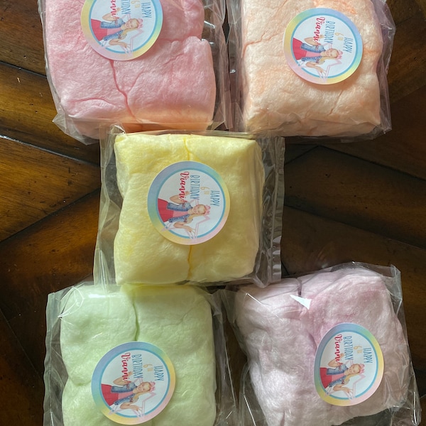 50 Cotton Candy Party Favors With Custom Label - Etsy