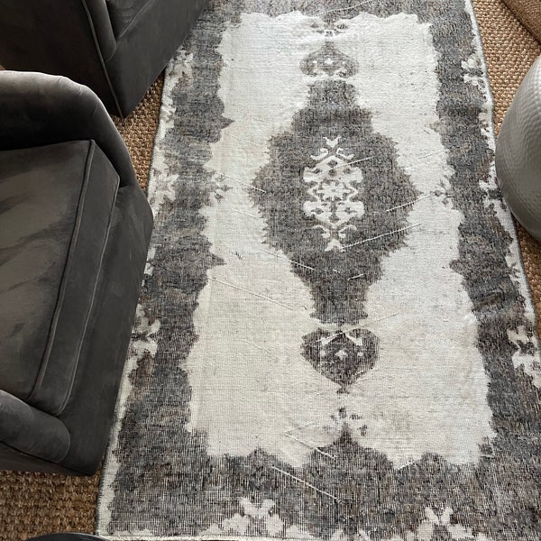 5x10 Striped Rug,4'79x10'17 Ft,5x10 Vintage Rug,oushak Rug,5x10 Turkish ...