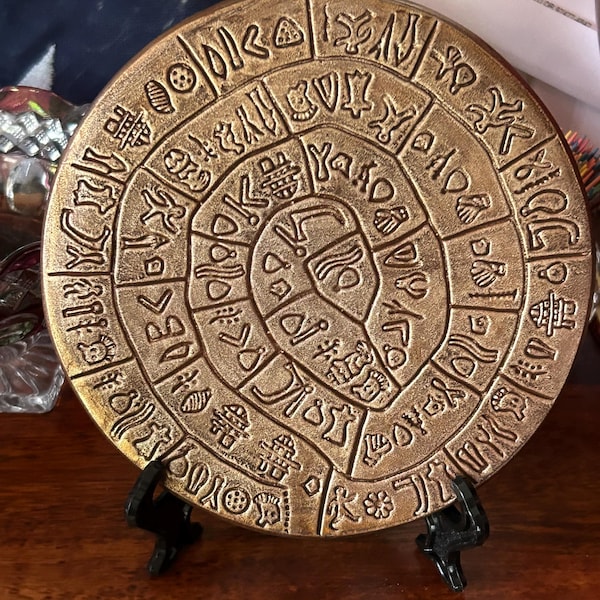 Phaistos Disc ,greek Relief Terracotta Museum Replica,bronge Patina ...