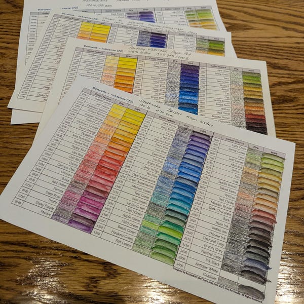 180 Colors - 1 Page - DIY Blank Color Chart /swatch Sheet - Digital ...