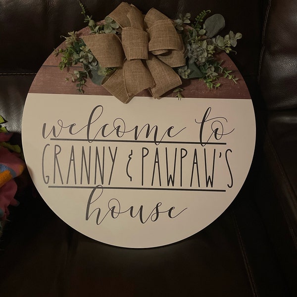 Welcome Sign for Grandparents - Personalized Welcome Sign - Custom Door ...