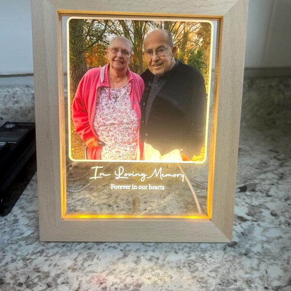 Acrylic Picture Frame With Light, Personalized Stand, Christmas Gifts ...