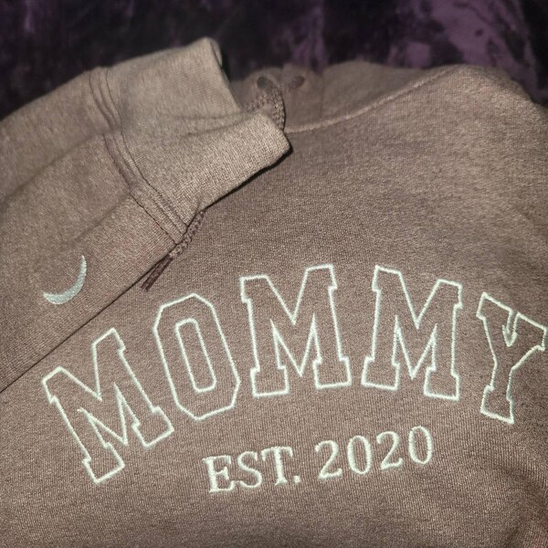 Custom Embroidered Sweatshirt With Sleeve Embroidery, Couples Matching ...