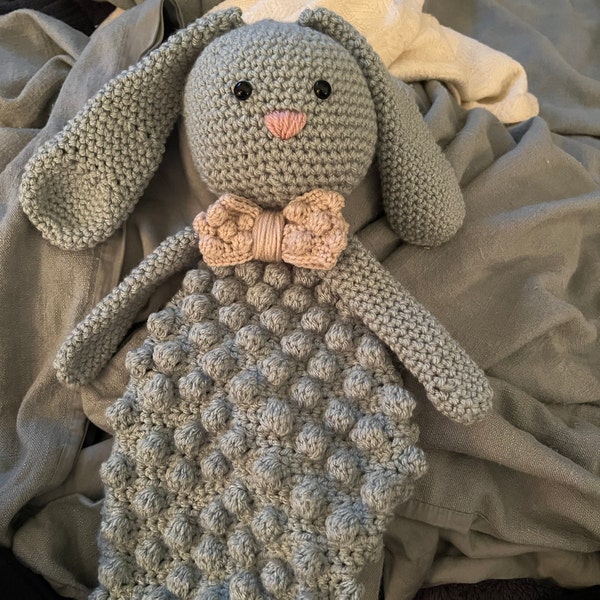 Rabbit Lovey Crochet Pattern-snuggle Bunny Bobble Buddy DIGITAL Pdf ...
