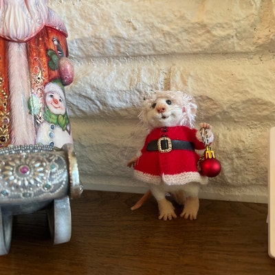 Angel Figurine, Mouse With Wings, Christmas Decoration, Needle Felted ...