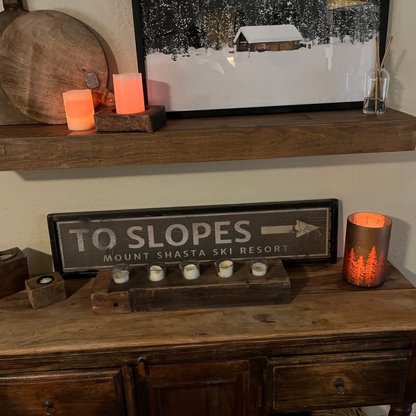 Slopes Wood Sign, Ski Arrow Sign, Custom Ski Resort Sign, Ski Lover ...