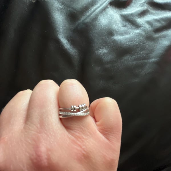 Dainty 925 Sterling Silver Wedding ADHD Fidget Stimming Ring, Anxiety ...