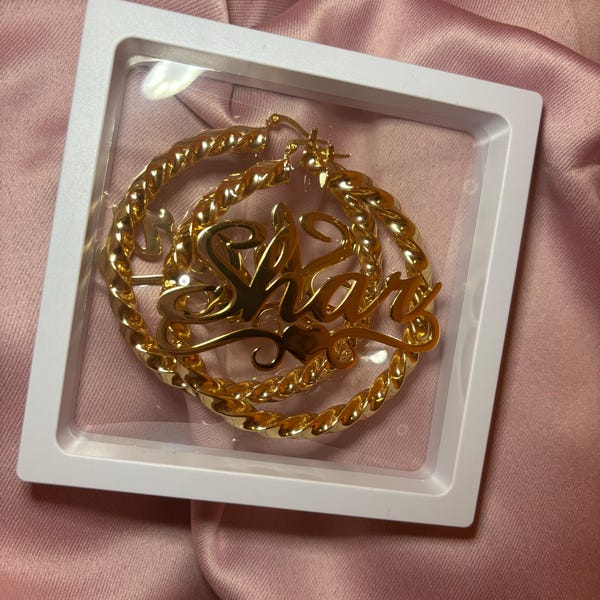 Double Layer Nameplate With Heart, Custom Name Necklace, 3D Double ...