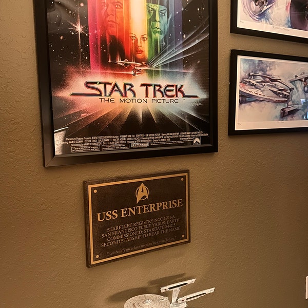 Star Trek USS Enterprise Dedication Plaque Replica MDF 16x12 - Etsy