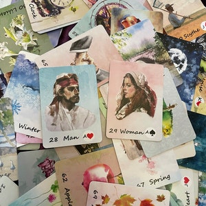 Aquarius Gypsy Lenormand-oracle Borderless Muted 72 Cards by | Etsy
