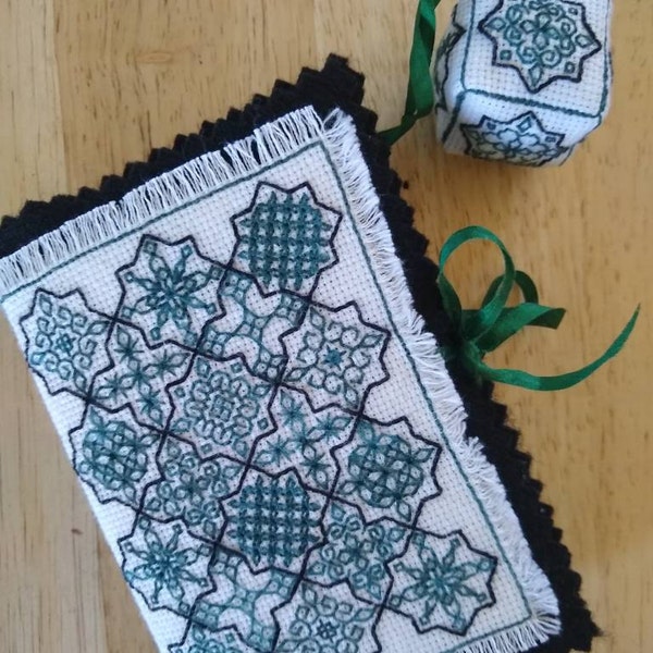 Blackwork Mosaic Needle Book & Scissor Fob. PDF Pattern - Download ...