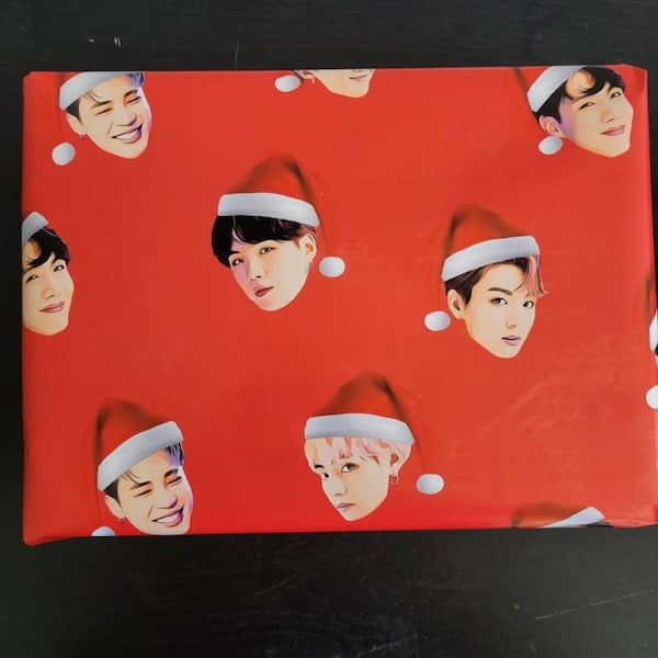 BTS Christmas Wrapping Paper | BTS Xmas Gift Wrap | Limited Edition BTS ...