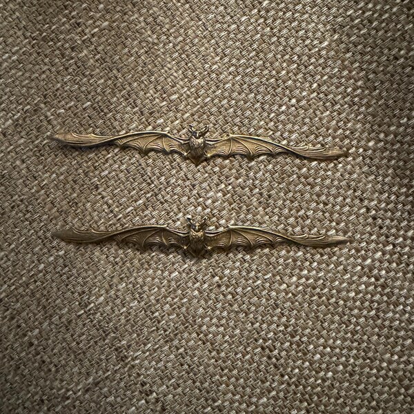Antiqued Brass Bat in Flight Stamping 120x17mm, Made in USA, A81 - Etsy