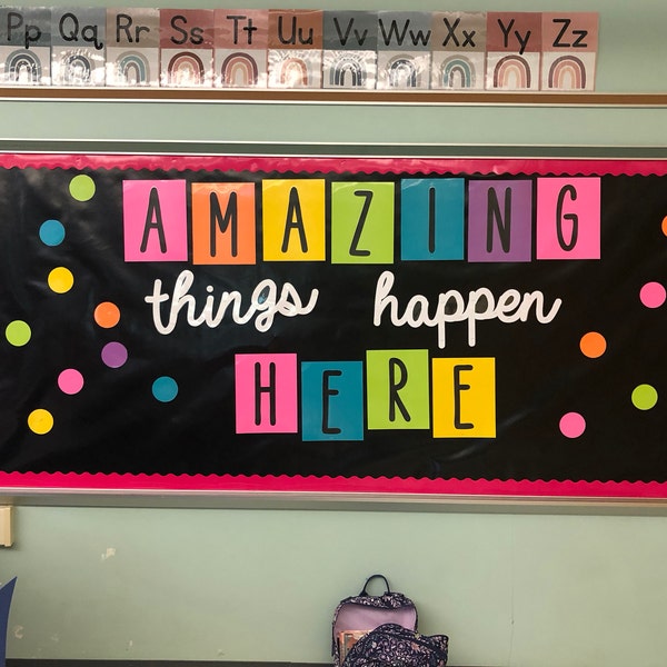 Teachers School Bulletin Board Cutouts DIY Kit "amazing Things Happen ...