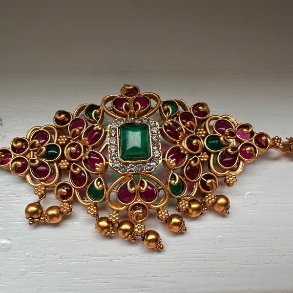 ANUGRAH COLLECTION -polki Jewelry Set - Color: Dark Green - Designer ...