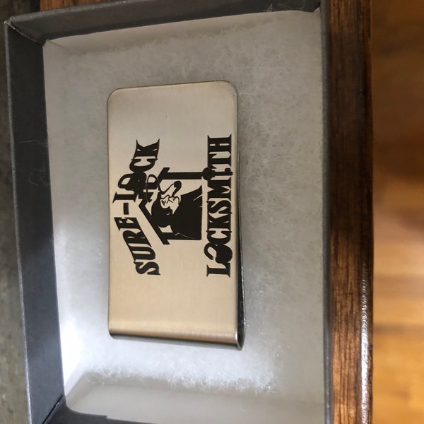 Business Logo Money Clip, Custom Engraved Logo Money Clip, Corporate ...