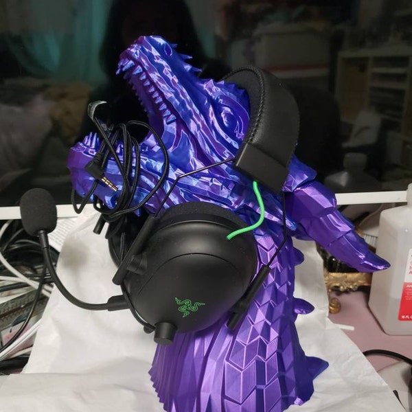 Dragon Headphones Stand, Dragon Bust, Dragon Headphone Holder, Dragon ...