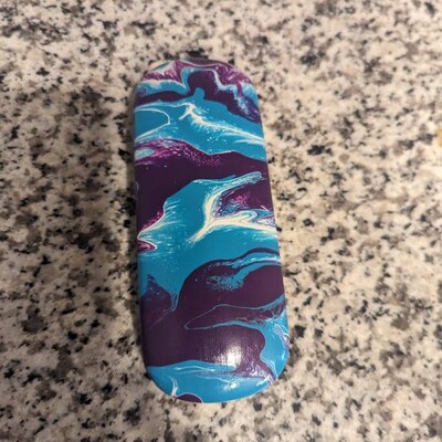 Custom Hard Eye Glass Case, Abstract Painted Glasses Case, Painted Eye ...