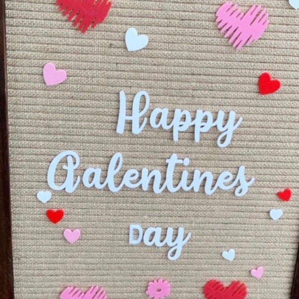 Hearts Letter Board Icons - Happy Valentine's Day - Hugs and Kisses ...