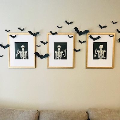 Skeleton Art Print Halloween Decor Halloween Printable Wall Art ...