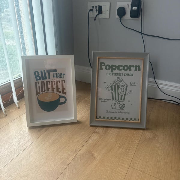 Retro Popcorn Print, Charming Retro Style Popcorn Print, Gift for ...