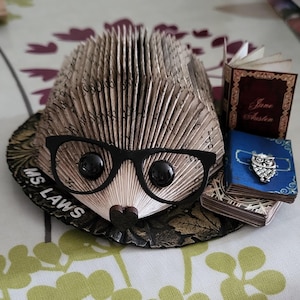 Small Vintage Paper Book Hedgehog - Etsy UK