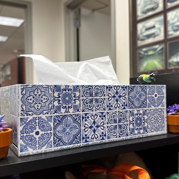 Square Tissue Box Holder With Peacock to the Dining Room,tissue Box ...