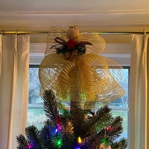 Christmas Tree Topper Raffia Angel Tree Topper Cream & - Etsy