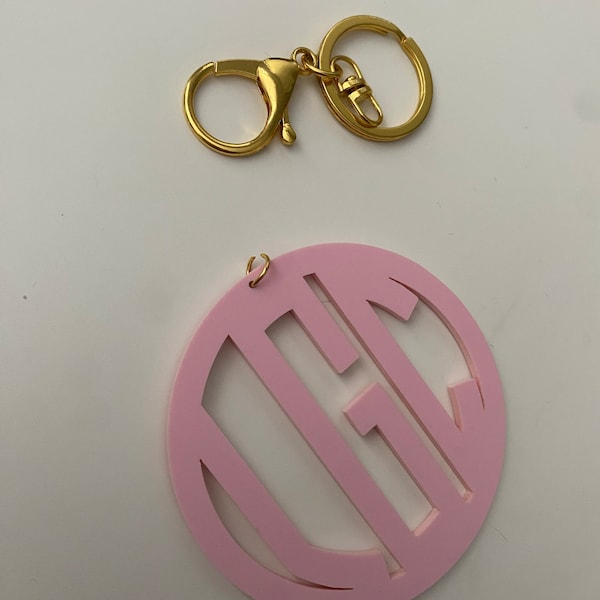 Monogrammed Acrylic Cutout Keychain - Etsy