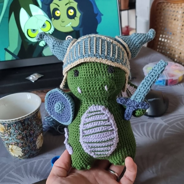 Dragon Knight | PDF Crochet Amigurumi Pattern | Fantasy Plushie With ...