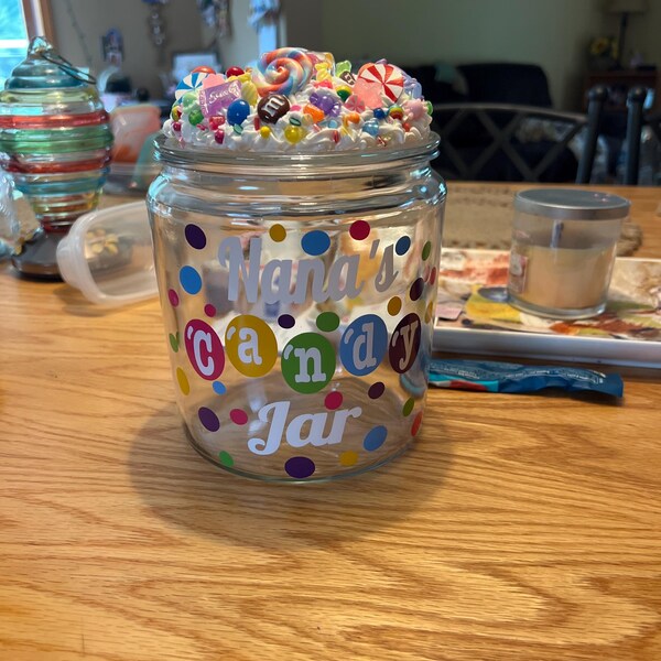 Funny Glass Candy Jar With Lid, College Dorm Decor, Personalized Candy ...