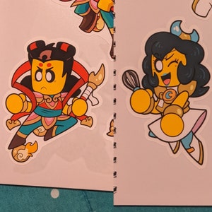 LMK Chibi Nezha and Chang'e Matted Stickers - Etsy